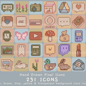 Cottagecore Pixel | Cute Aesthetic Ios App Icons, Kawaii Pixel ...