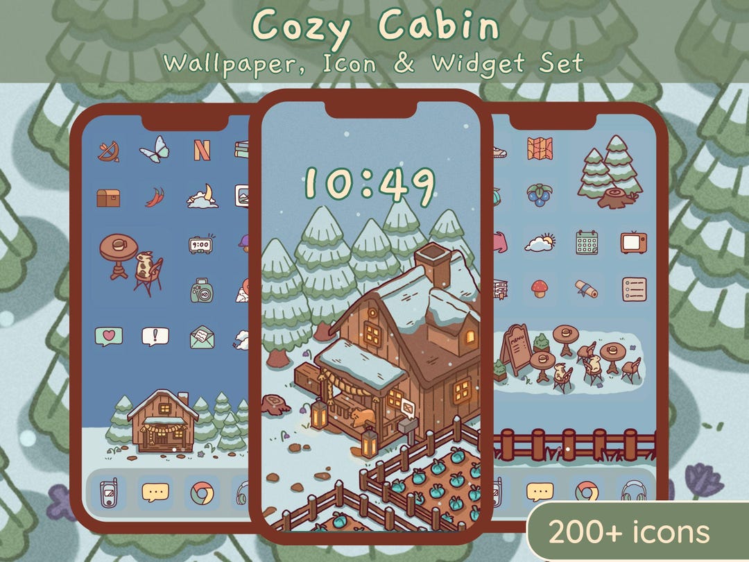 Cozy Cabin App Icons: Winter Stardew Valley Theme (ios & Android) - Etsy