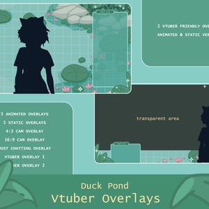 Duck Pond Animated Twitch Stream Pack: Kawaii Vtuber Overlays (digital ...