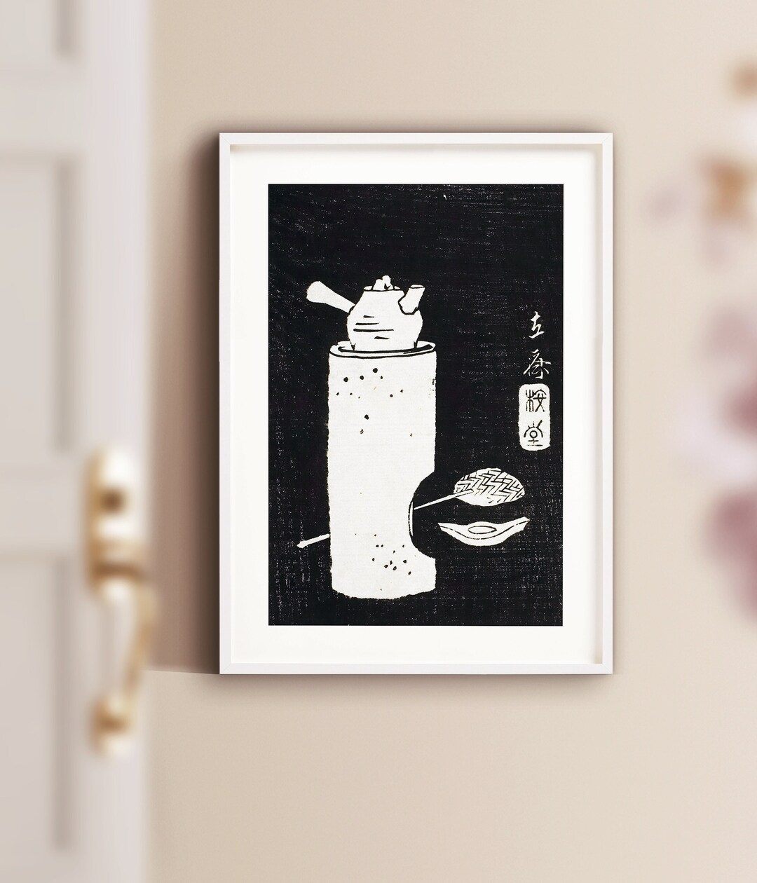 Tea Kettle Poster Japanese Nostalgic Asian Tea Kettle Vintage Wall Art ...