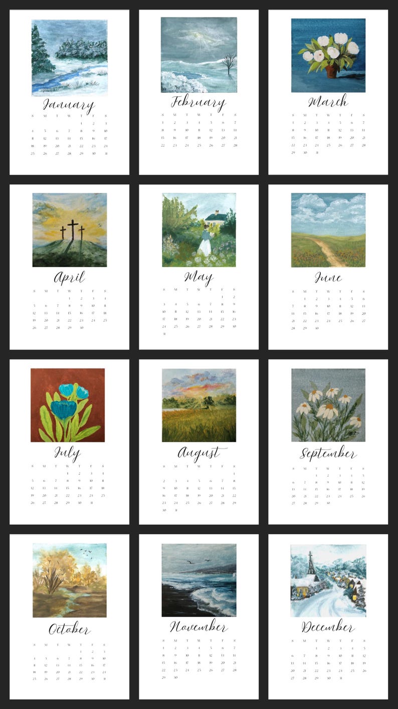 2026 Landscape Painting Calendar: 8x6 Desk Calendar - Etsy