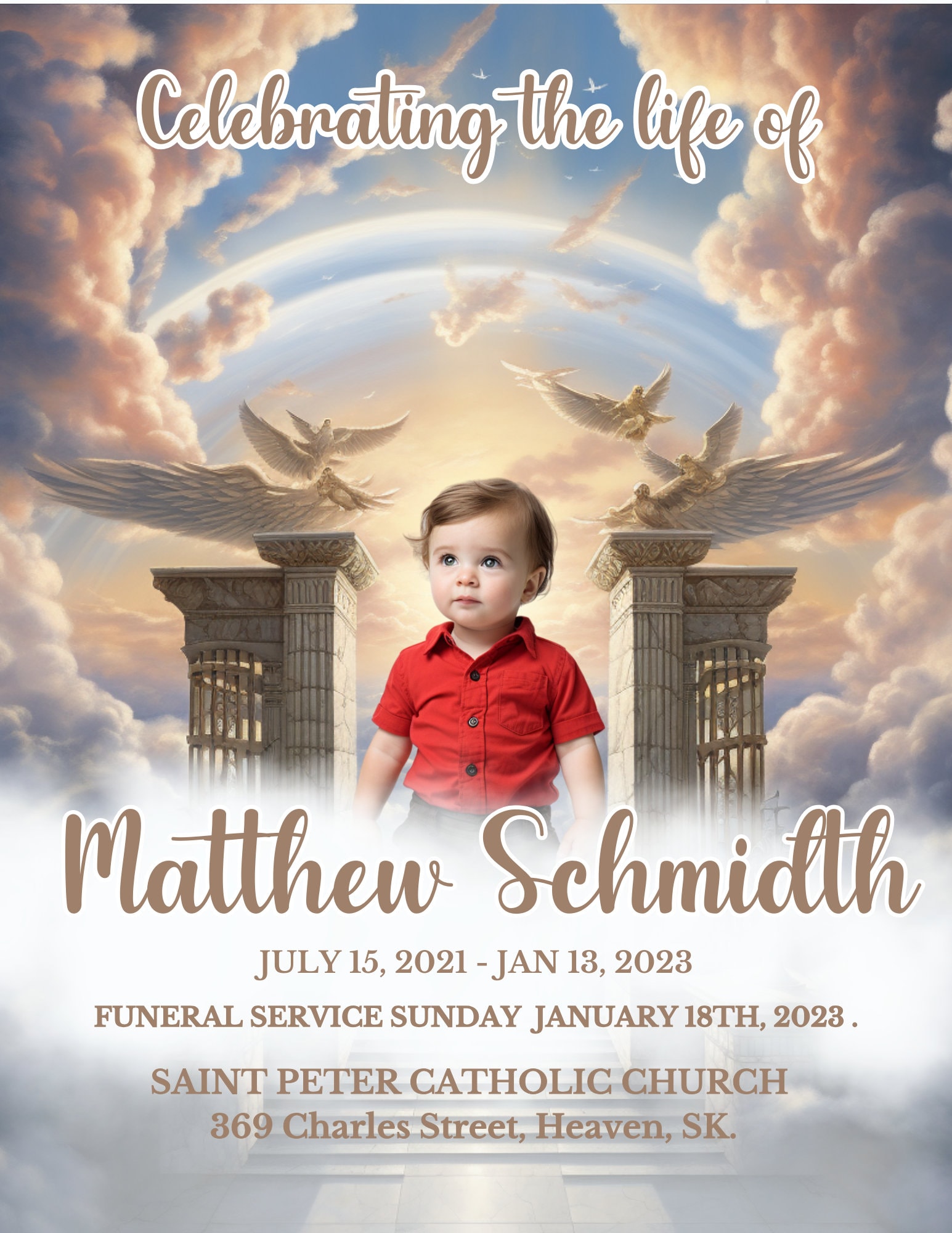 Memorial Service Template | Flyer Template |instant Download - Etsy