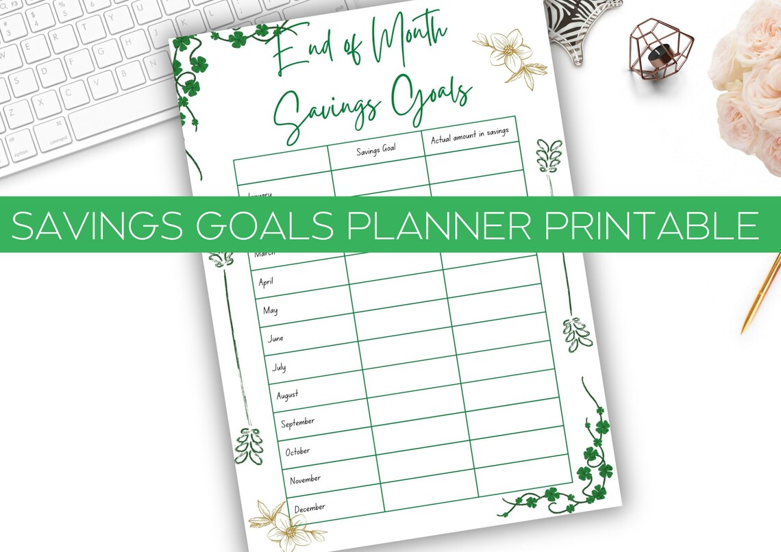 Printable, Fillable Savings Goals Planner - Etsy