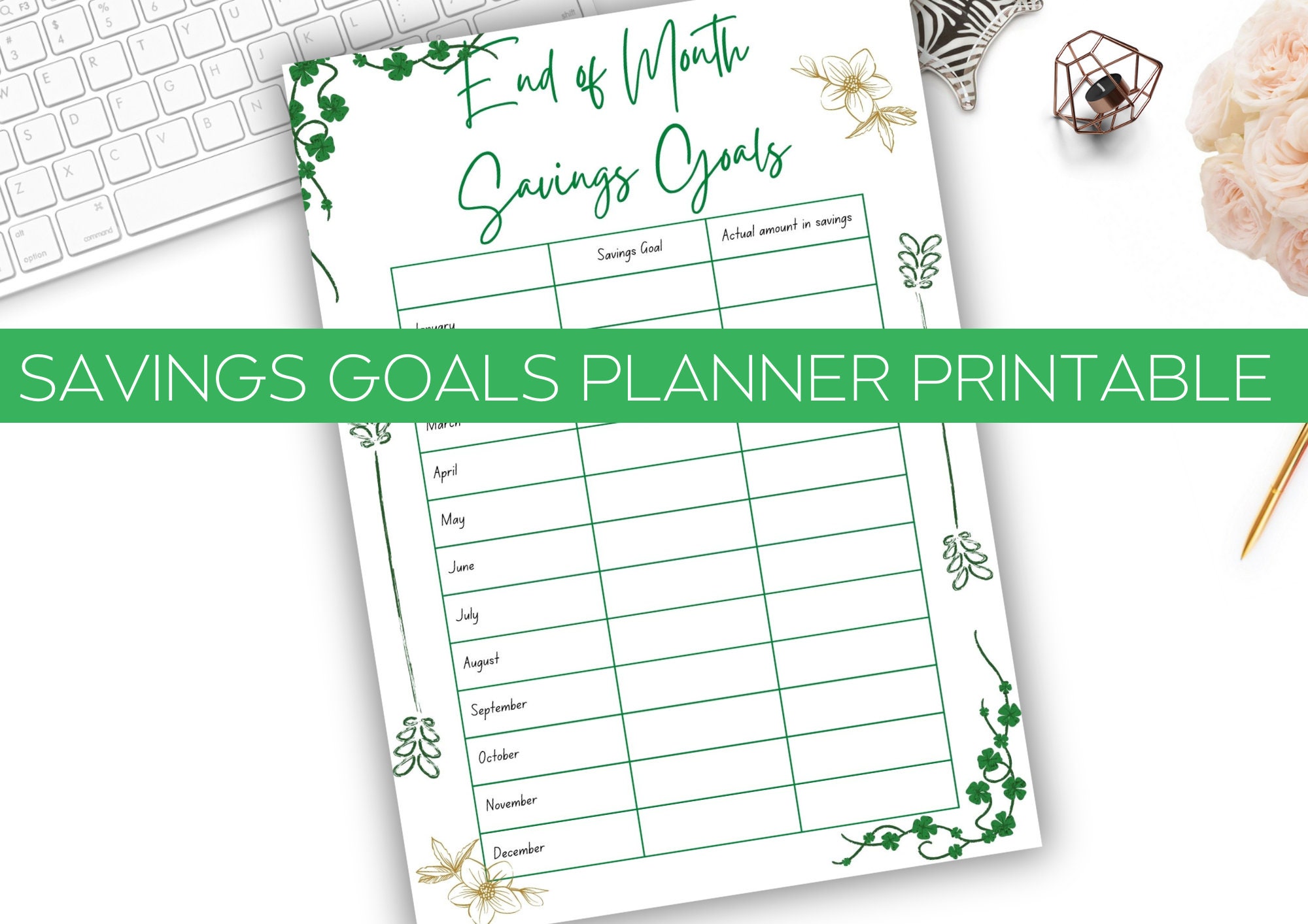 Printable, Fillable Savings Goals Planner - Etsy