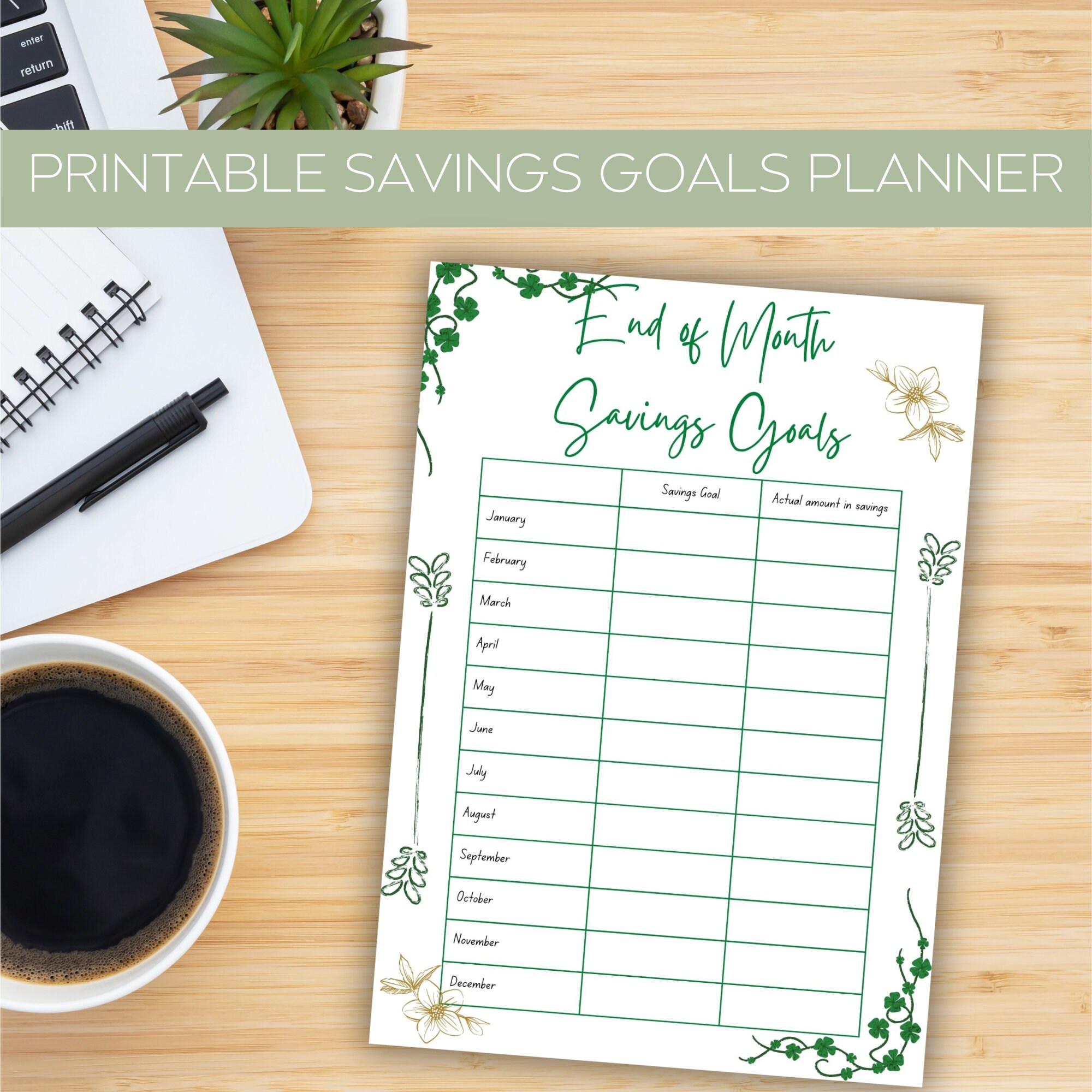 Printable, Fillable Savings Goals Planner - Etsy