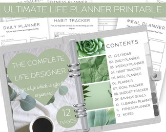 A4-A5 PDF Life Planner, Printable Life Planner, Life Folder, Household ...