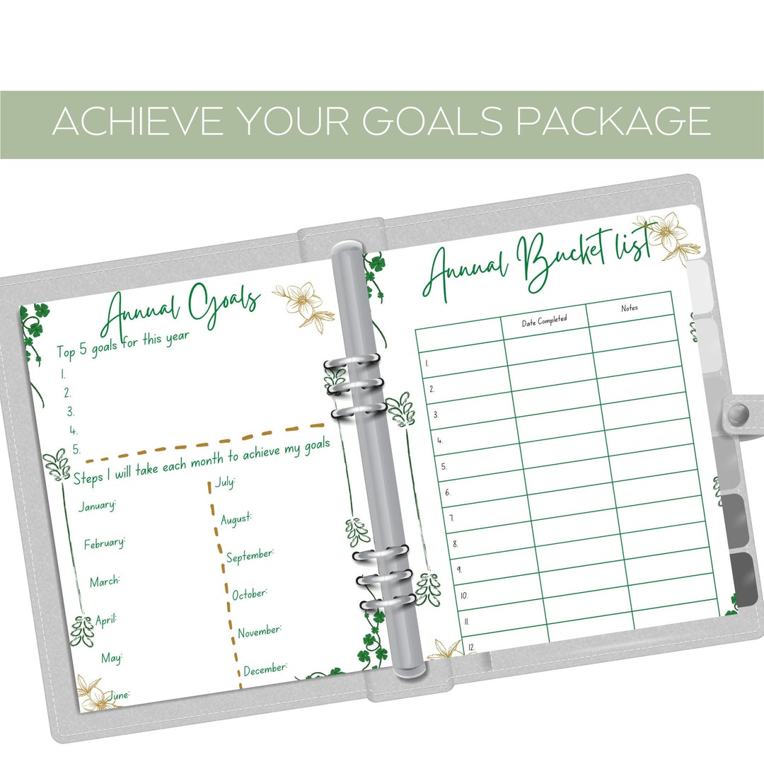 Printable Annual Bucket List Template & Annual Goal Planner - Etsy
