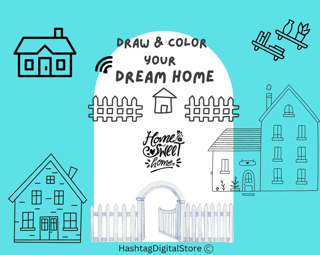 Draw and Colour Your Dream Home: for Kids - Etsy
