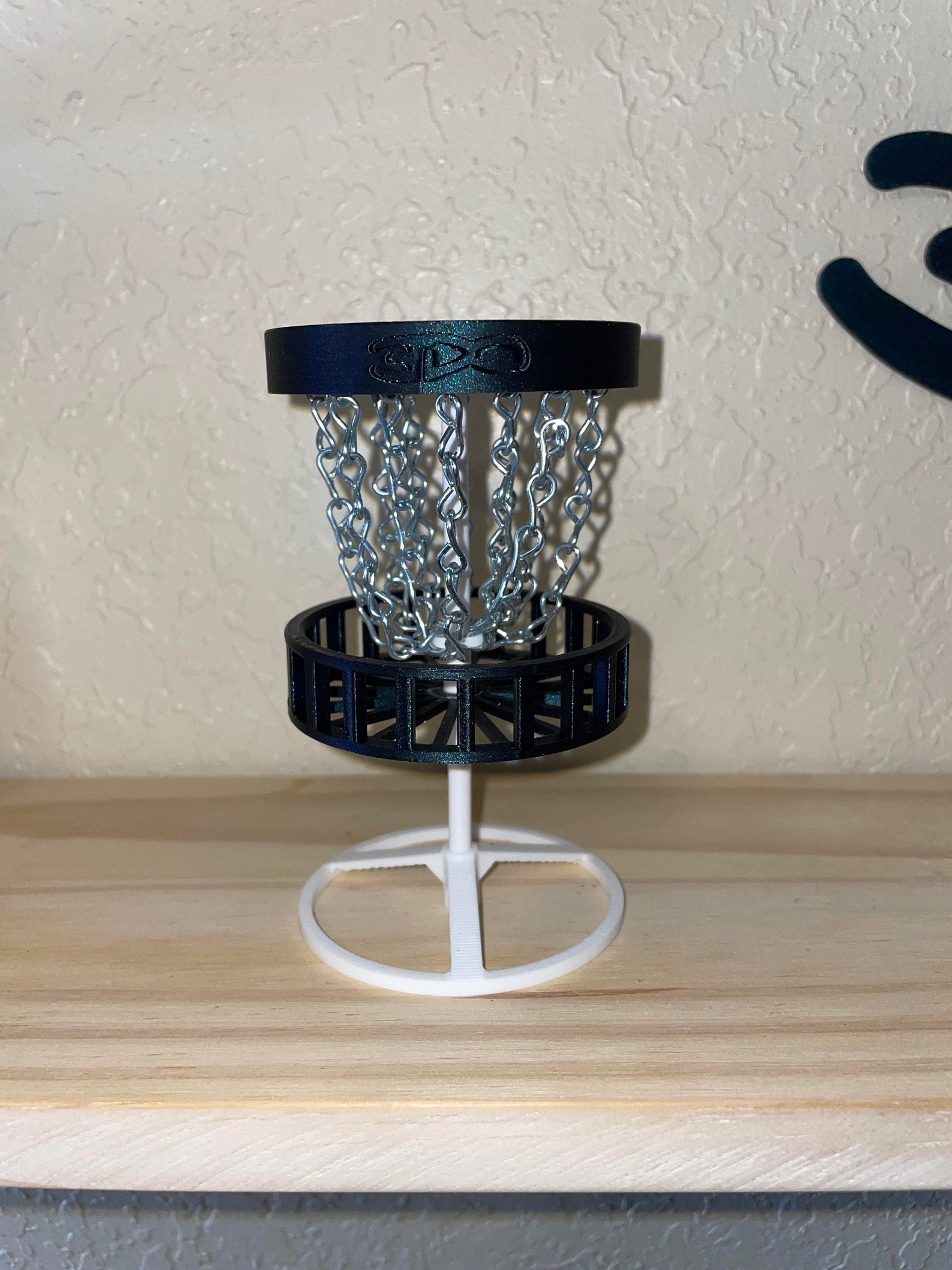 Desktop Mini Disc Golf Basket W/ 3 Putters V2 new Version With 2 Layers ...