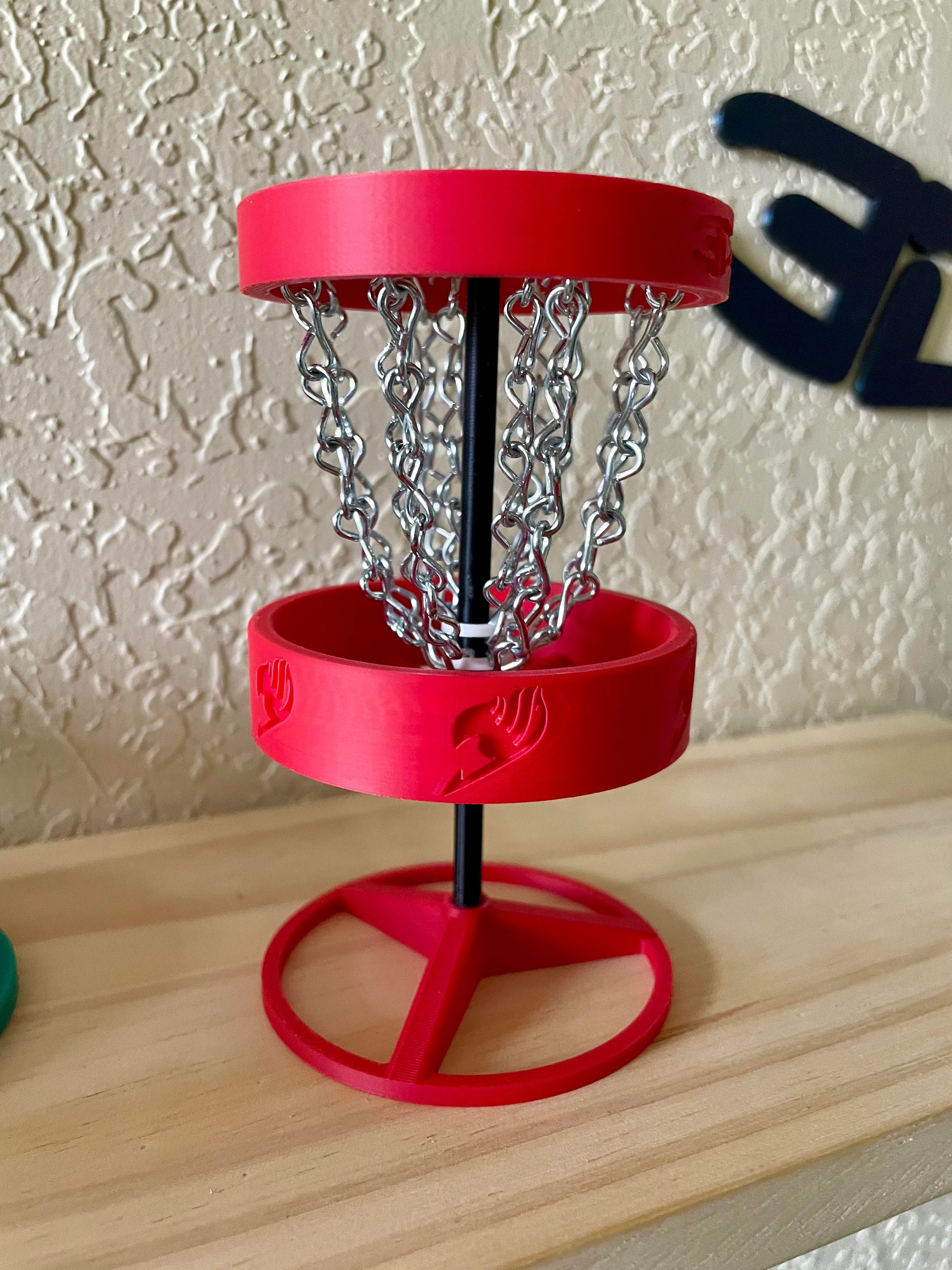 Desktop Mini Disc Golf Basket W/ 3 Putters V2 (new Version - 2 Layers ...