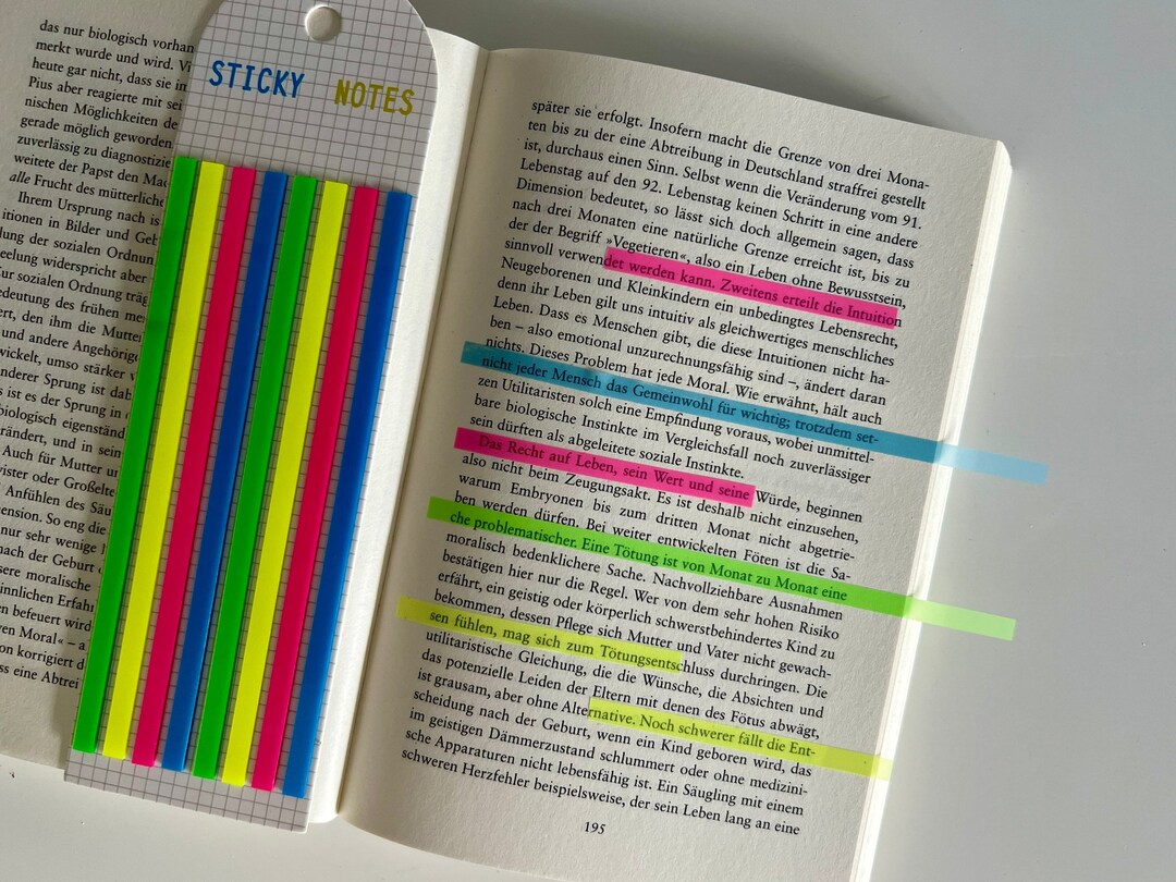 Long Sticky Notes Strips for Highlighting - Etsy