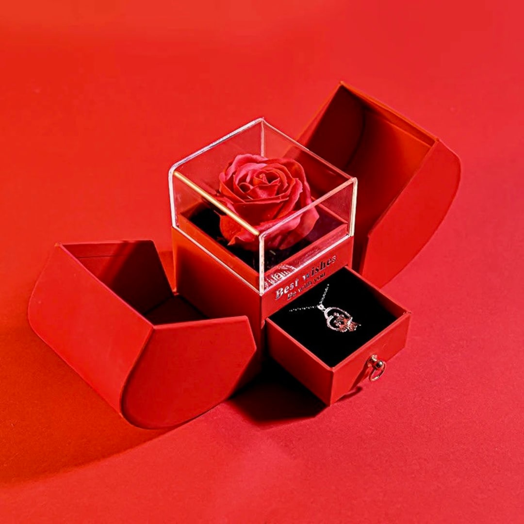 Eternal Rose Gift Box With Pendant Necklace Forever Preserved/preserved ...