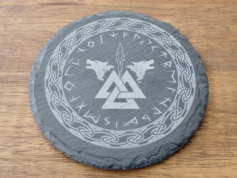 Engraved Viking Coasters With Symbols Made of Slate Rustic - Etsy Australia