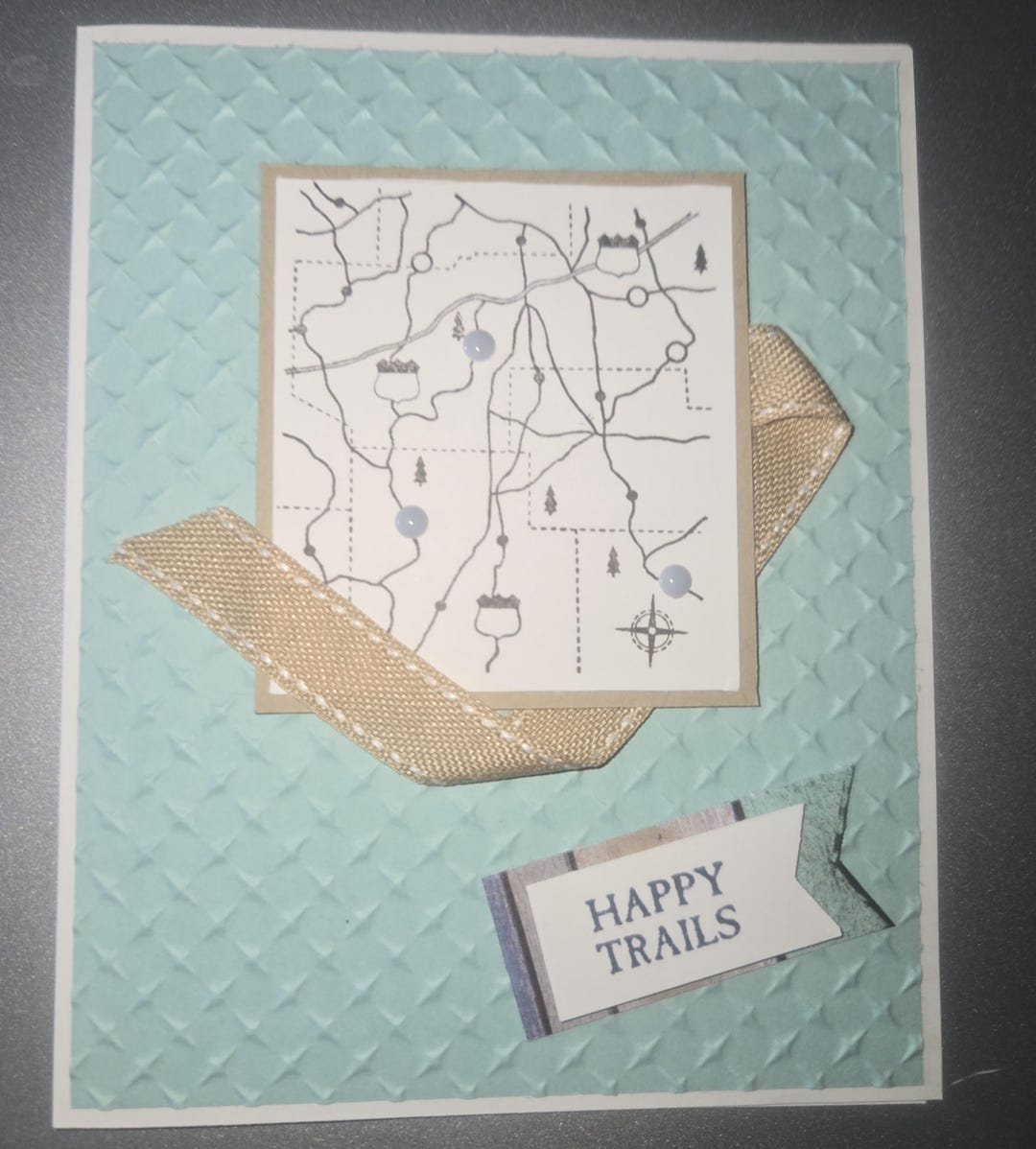 Happy Trails, Road Map Handmade Card [573] - Etsy