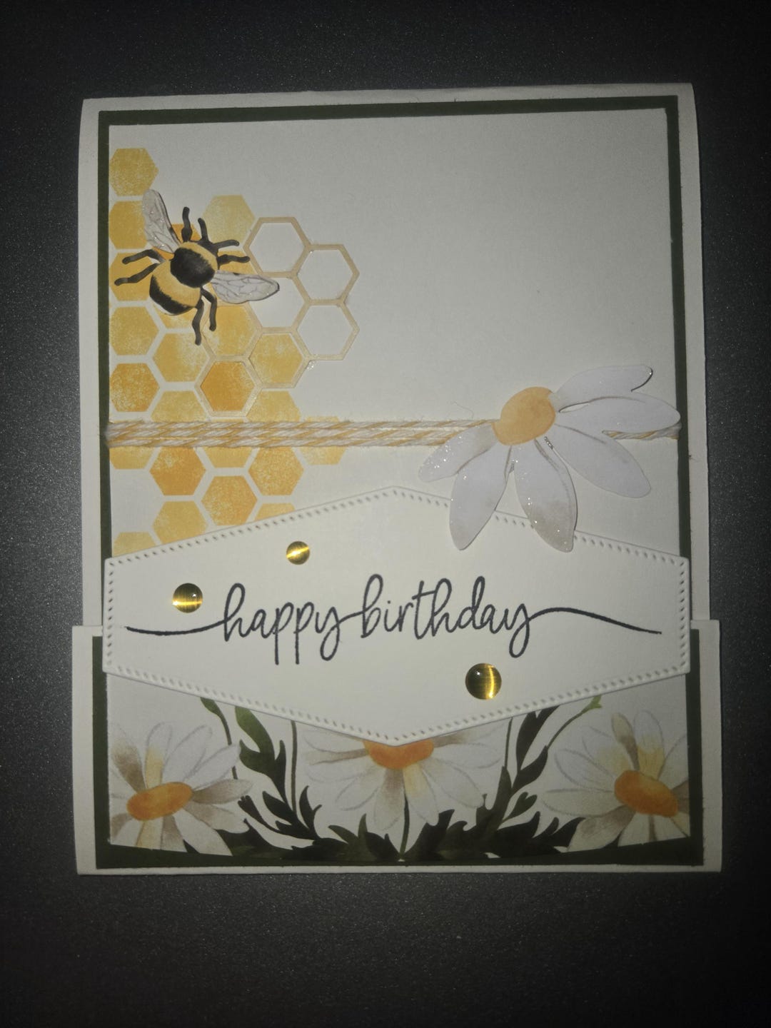Bumblebee Happy Birthday Fun Fold Card [571] - Etsy