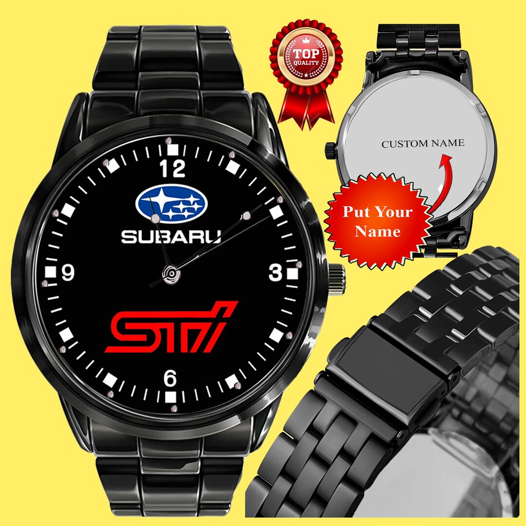 Subaru WRX STI Sports Car 305 HP Logo Metal Wrist Watches Gift Free Box ...