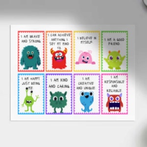 Positive Monster Affirmation Cards for Kids | Cute Monster Quotes ...