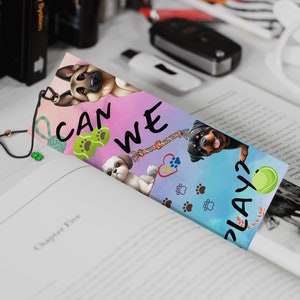 Cute Dog Themed Printable Bookmarks for Book Lovers, Paws Button ...