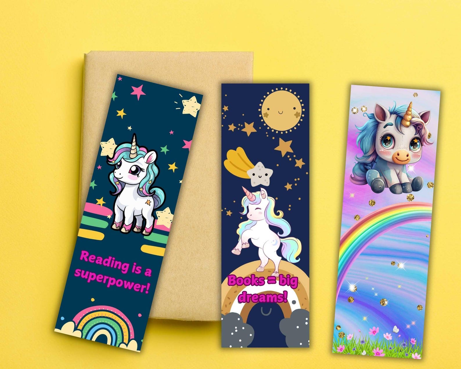 Cute Unicorn Reading Bookmarks for Kids - Set of 8 Printable Digital ...