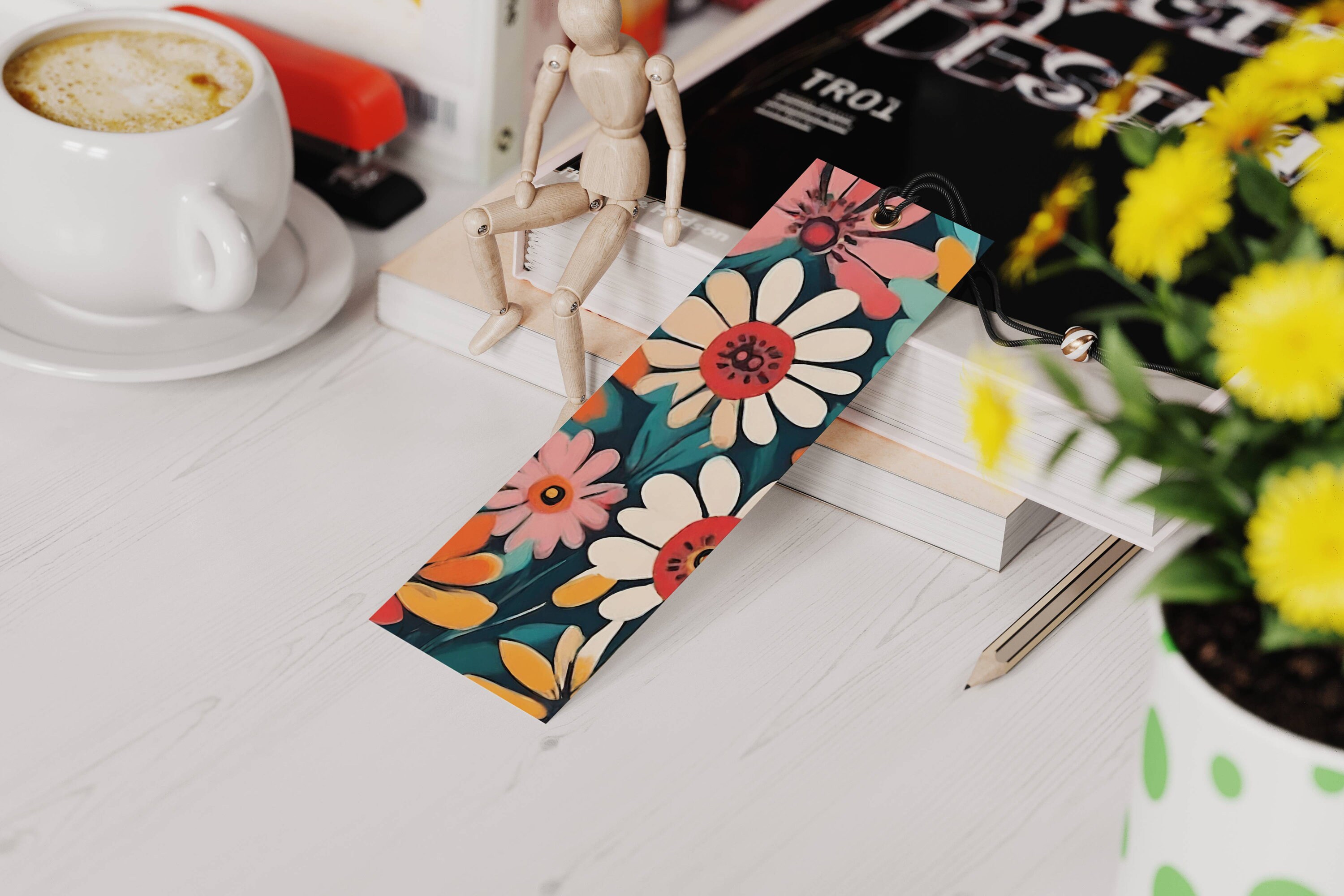 Bold Floral Themed Printable Bookmarks for Book Lovers, Flower Art ...