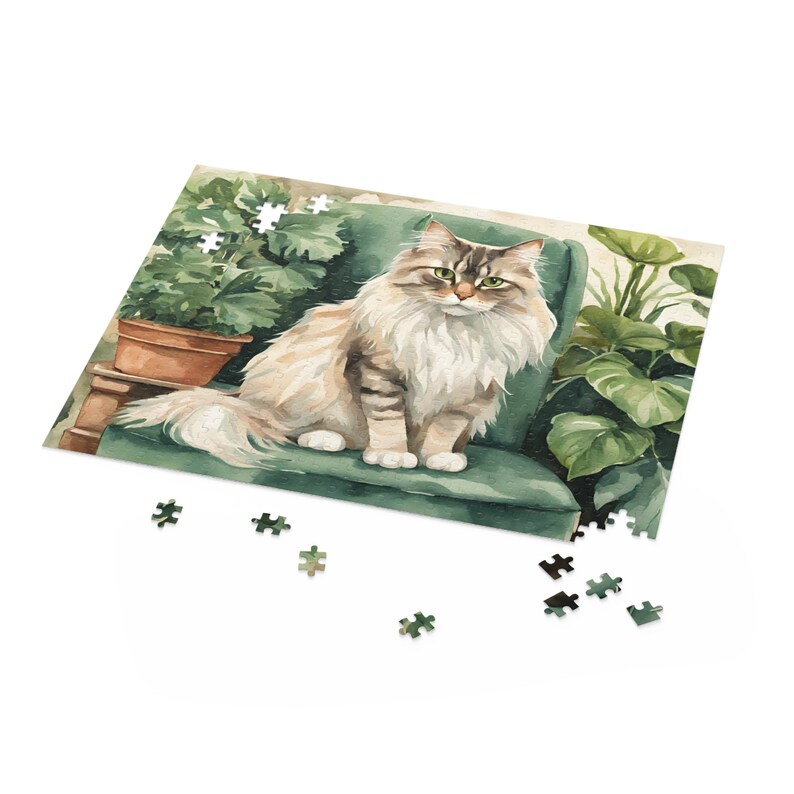 Vintage Watercolor Cat Puzzles for Cat Lovers, Jigsaw Puzzle 500 Pieces ...
