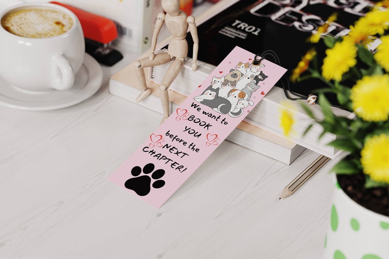 Cute Dog Themed Printable Bookmarks for Book Lovers, Paws Button ...