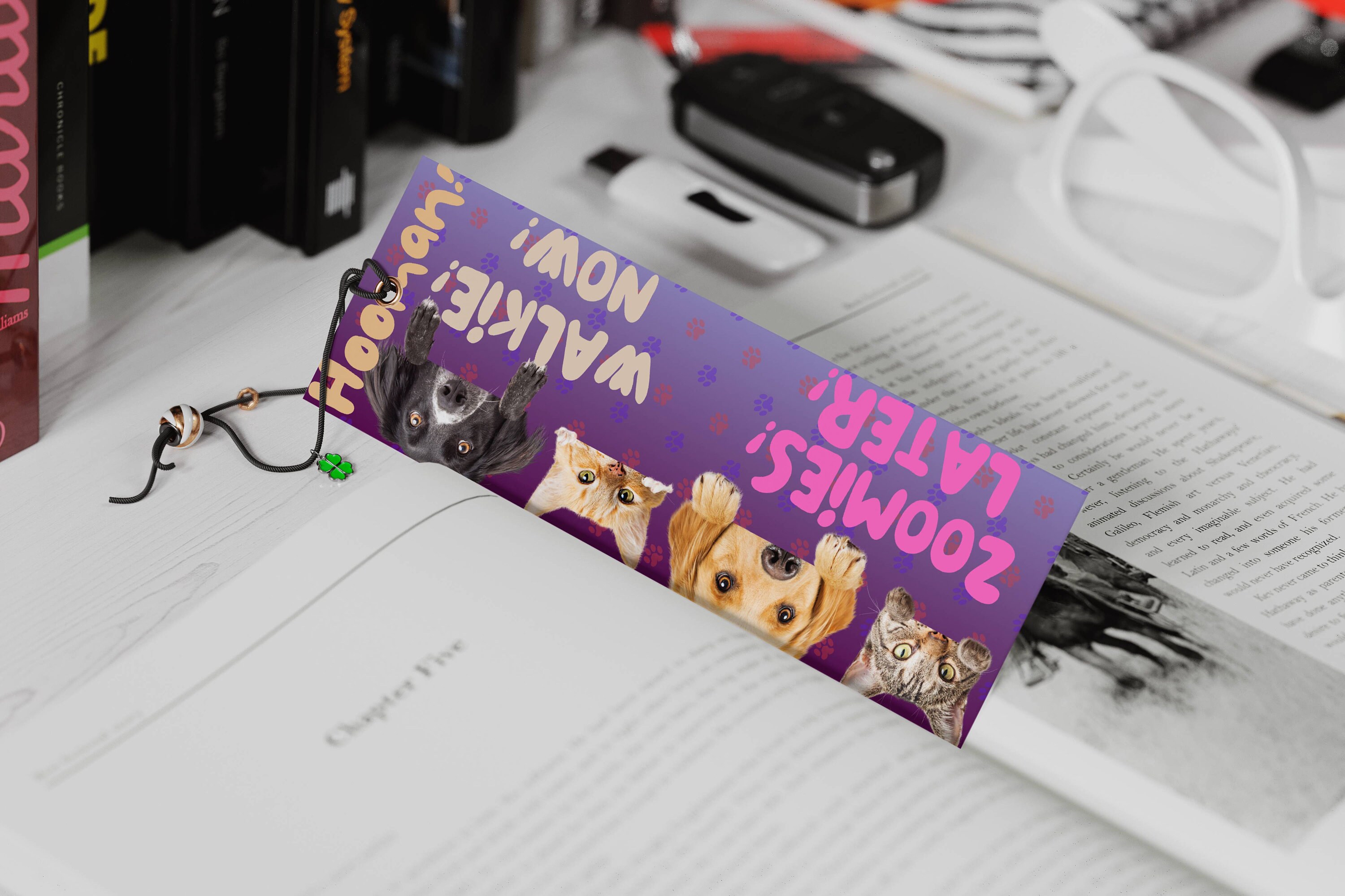 Cute Dog Themed Printable Bookmarks for Book Lovers, Paws Button ...