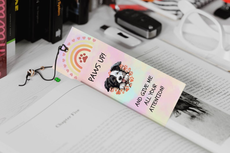 Cute Dog Themed Printable Bookmarks for Book Lovers, Paws Button ...