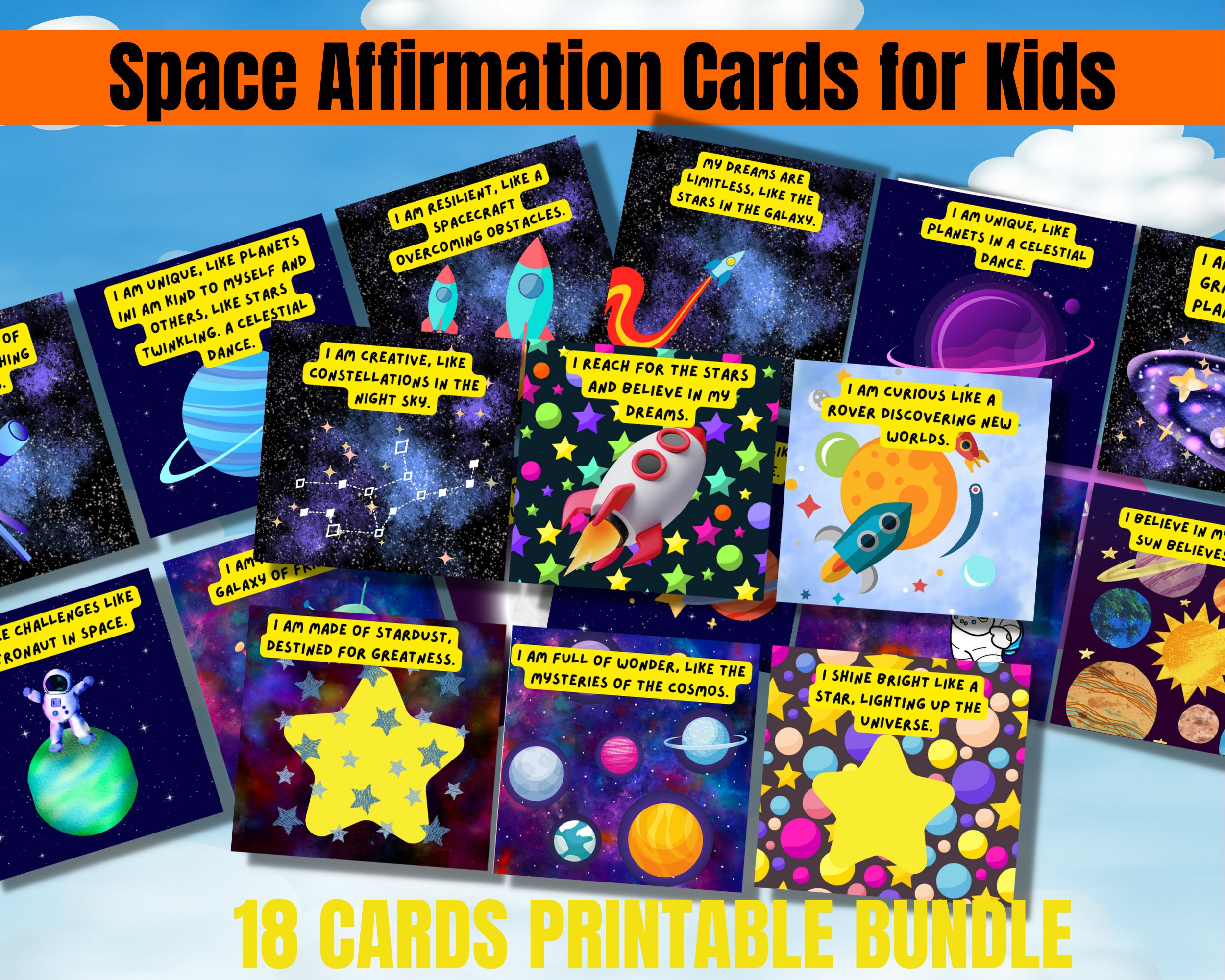 Space Affirmation Cards for Kids | Cute Astronaut Space Quotes ...