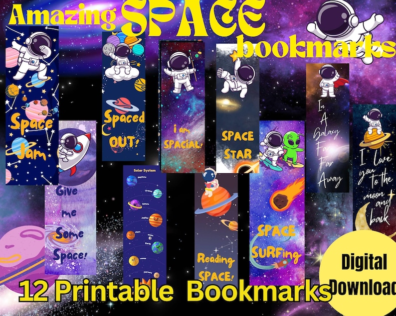 Space Explorer Printable Bookmarks – Astronaut With Quotes - Set of 12 ...