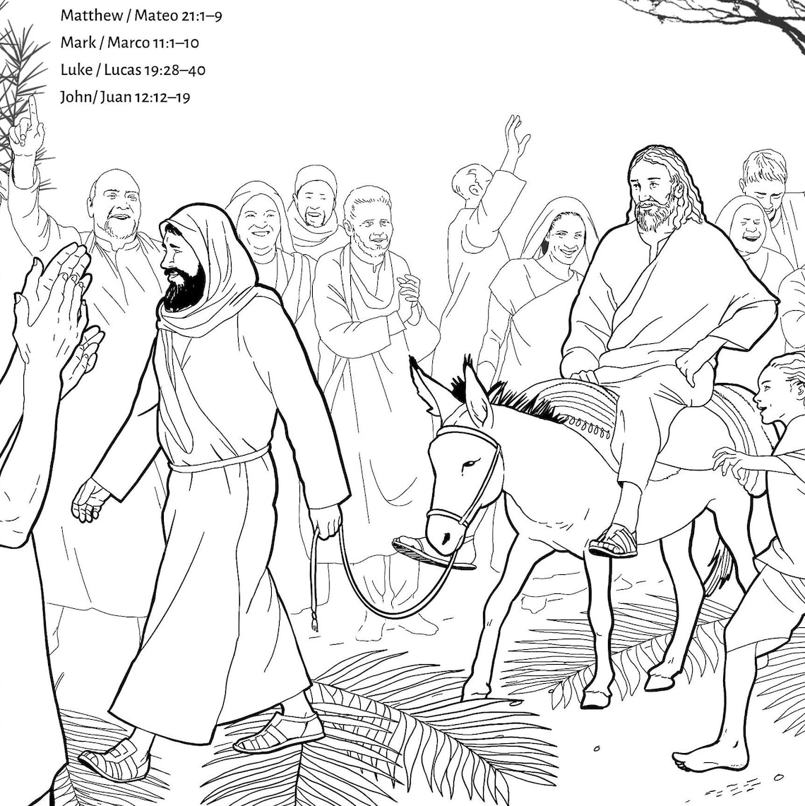 Holy Week Triumphal Entry Coloring Drawing - Etsy