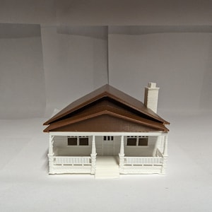N Scale House With Porch - Customize Your Colors - 3D Printed - Model ...