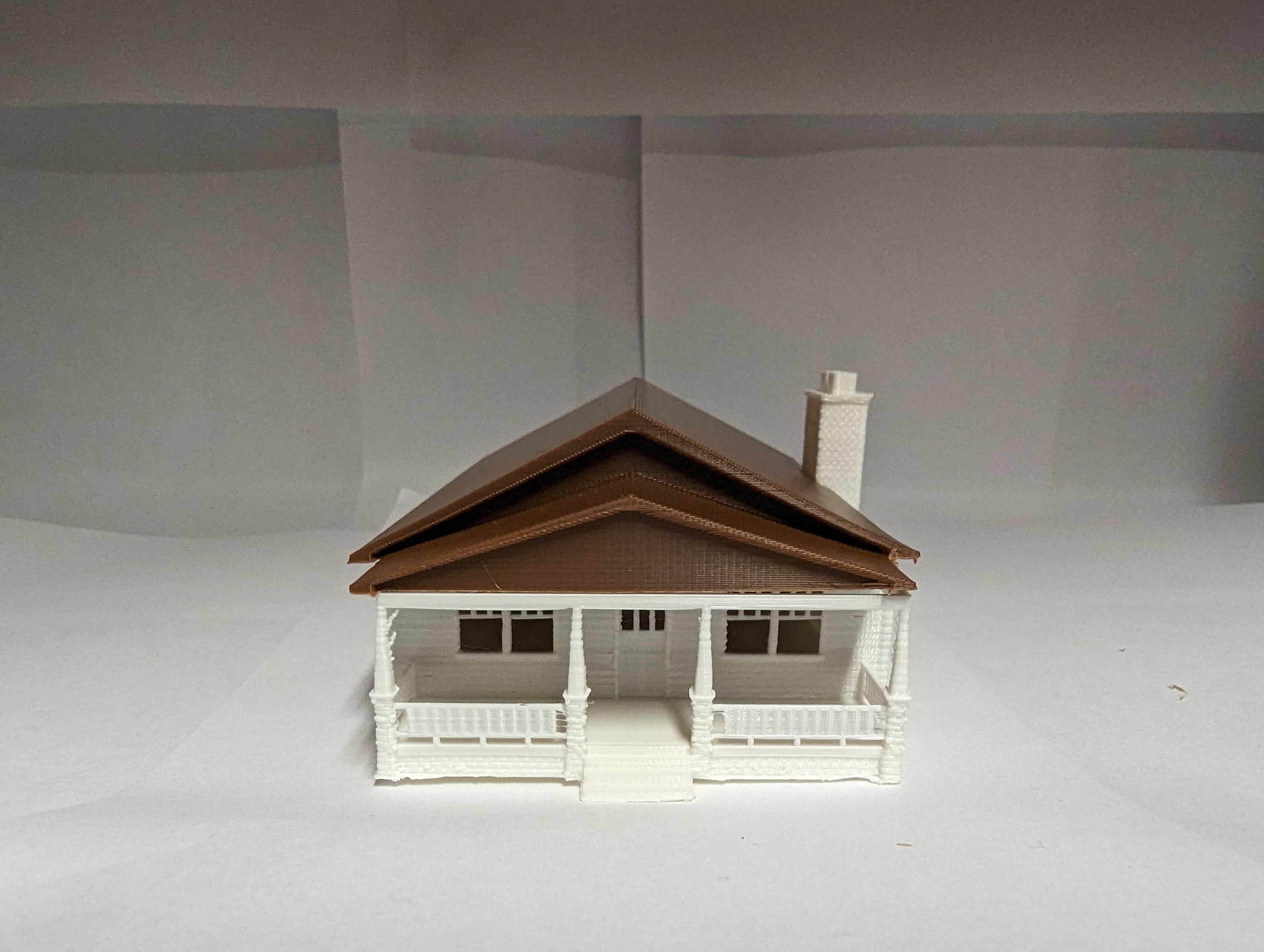 N Scale House With Porch - Customize Your Colors - 3D Printed - Model ...