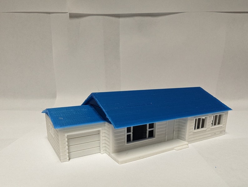 N Scale House Ranch Style With Garage - Customize Your Colors - 3D ...