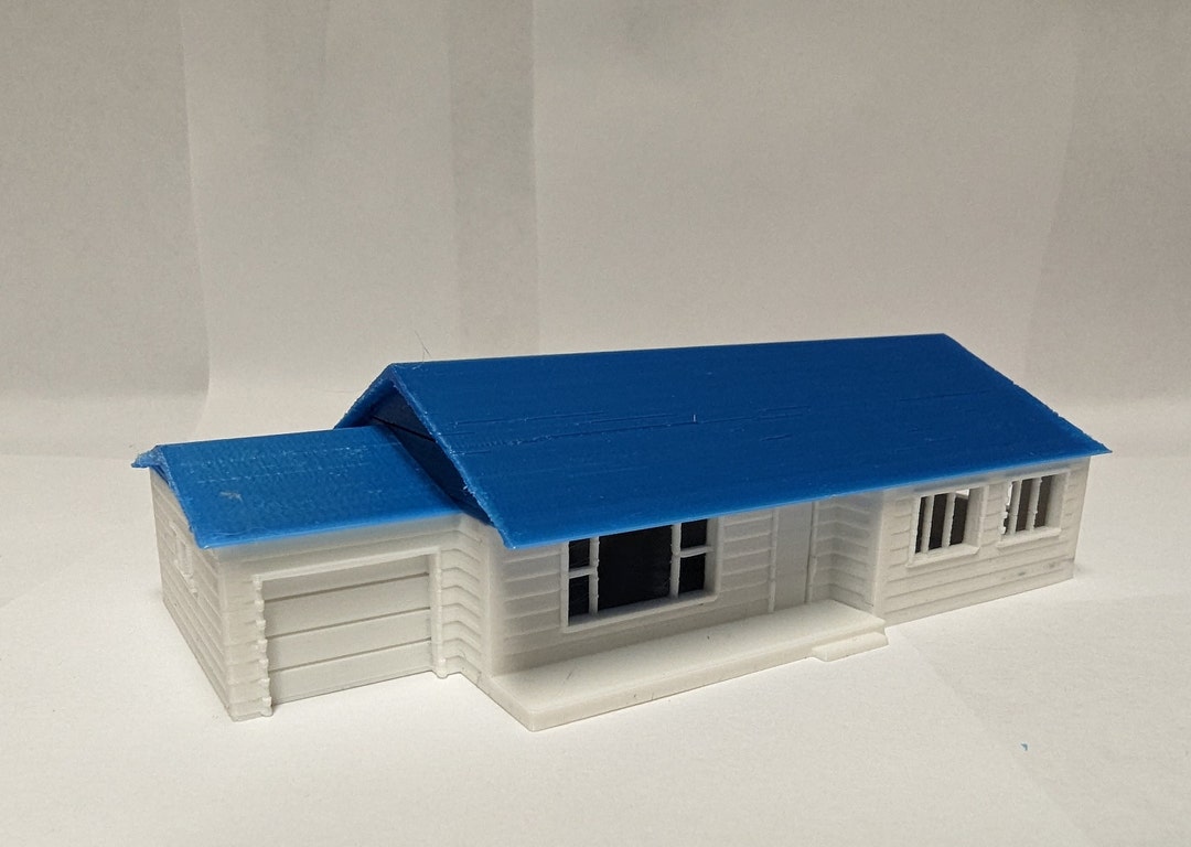 N Scale House Ranch Style With Garage Customize Your Colors 3D Printed ...