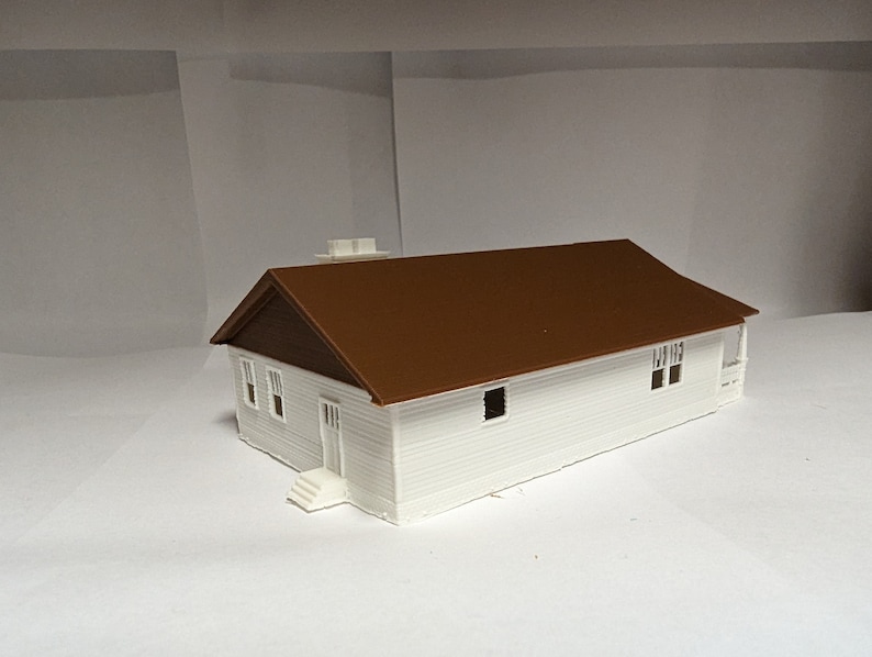 N Scale House With Porch - Customize Your Colors - 3D Printed - Model ...