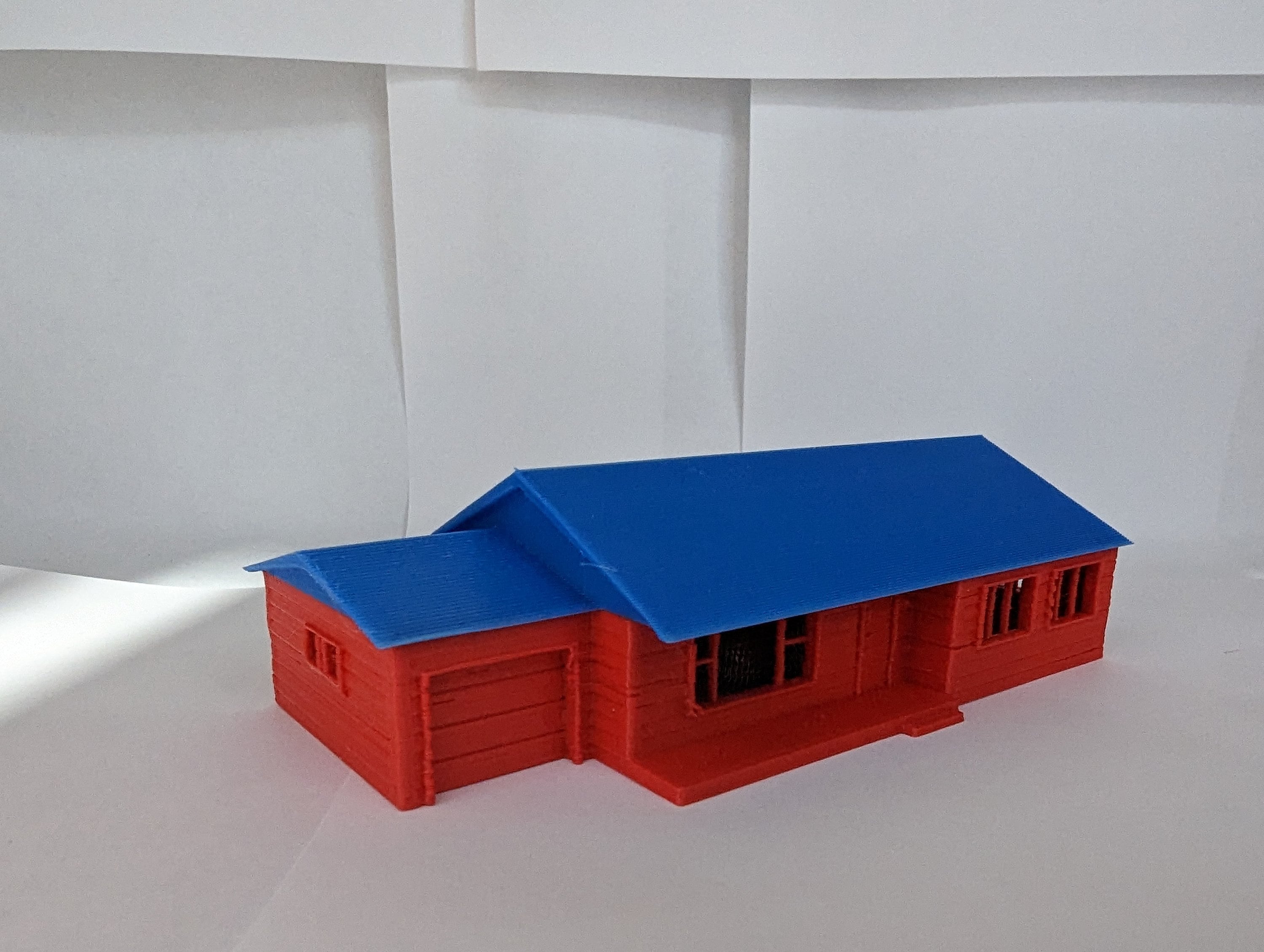 N Scale House Ranch Style With Garage - Customize Your Colors - 3D ...