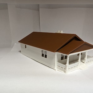 N Scale House With Porch - Customize Your Colors - 3D Printed - Model ...