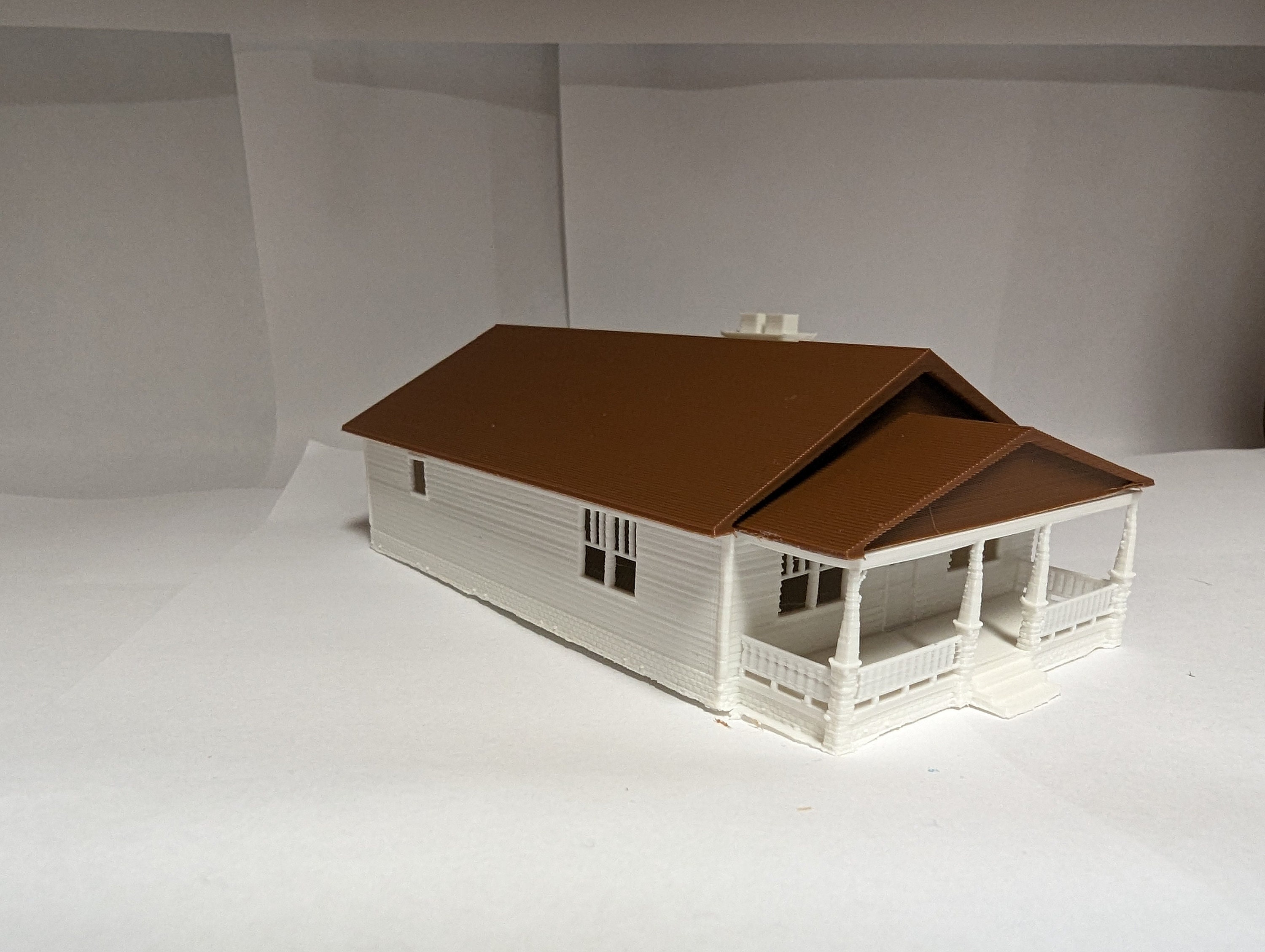 N Scale House With Porch Customize Your Colors 3D Printed Model Trains ...