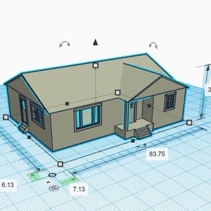 N Scale House Small Ranch Style - Customize Your Colors - 3D Printed ...