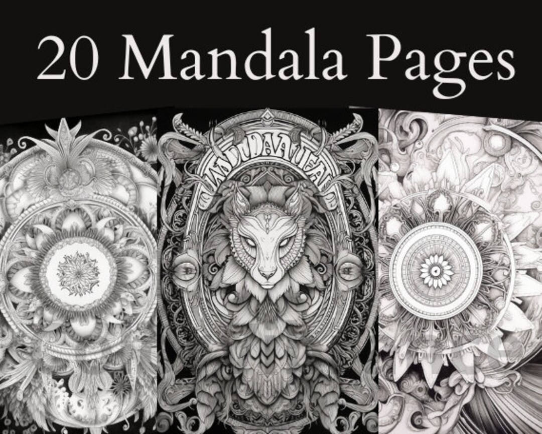 Digital Mandala Coloring Pages: Instant Download of 20 Serene Designs ...