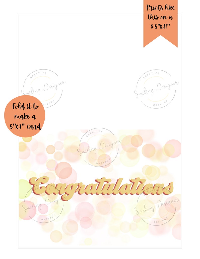 Congratulations Card Printable, Instant Download, Retro Celebration ...
