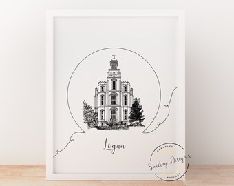 Lds Logan Temple Drawing - Etsy
