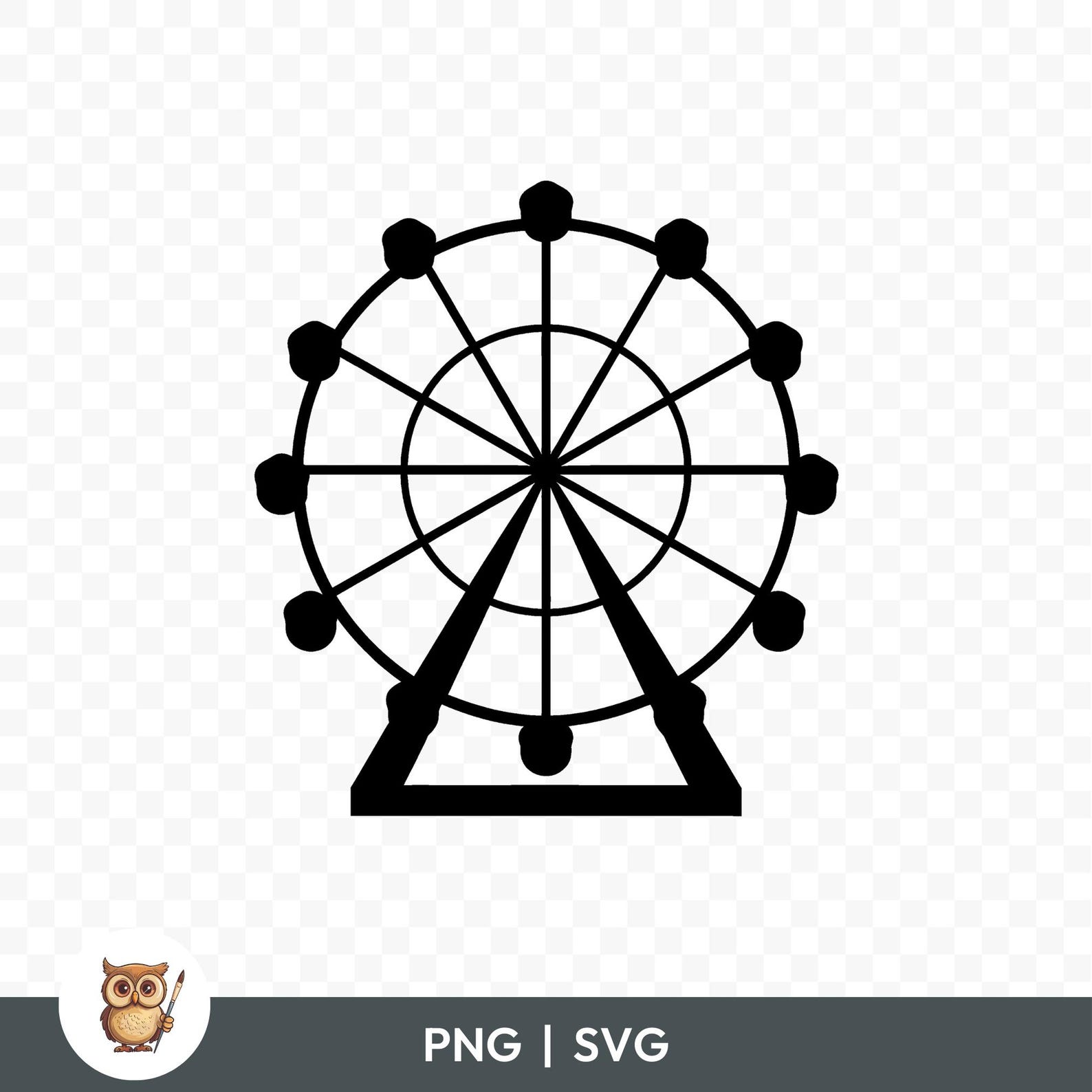 Ferris Wheel SVG Bundle, Ferris Wheel Clipart, 15 Ferris Wheel Cut ...