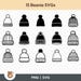 Beanie SVG Bundle, Beanie Clipart, 15 Beanie Cut Files for Cricut, PNG ...
