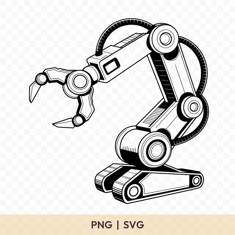 Robotic Arm SVG: Robot Arm Cut File for Cricut, Robotic Arm PNG ...