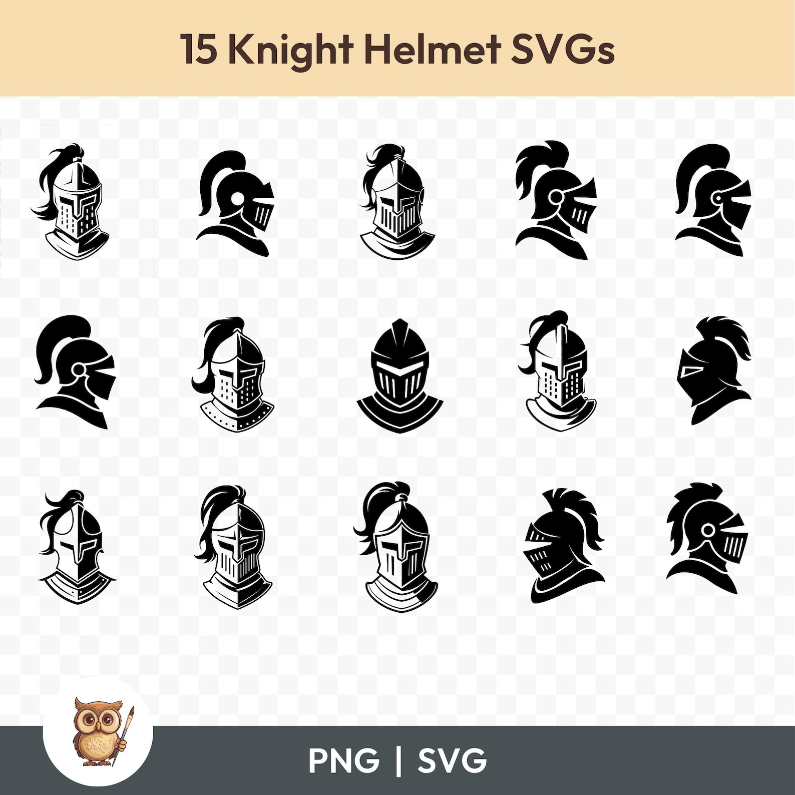 Knight Helmet SVG Bundle, Knight Helmet Clipart, 15 Knight Cut Files ...