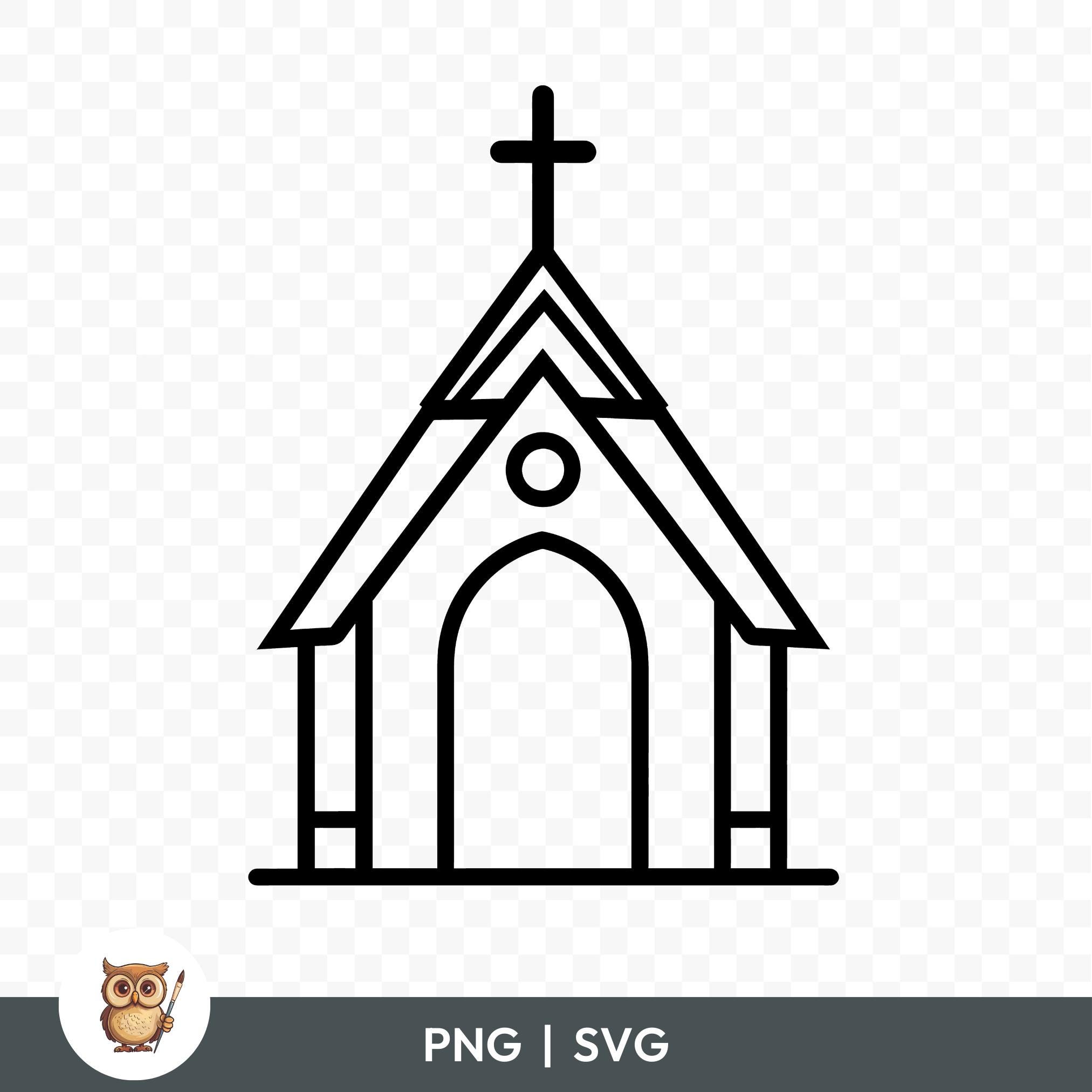 Church Outline SVG Bundle, Church Outline Clipart, 15 Church Outline ...