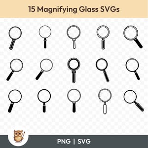 Magnifying Glass SVG Bundle, Magnifying Glass Clipart, 15 Search Icon ...