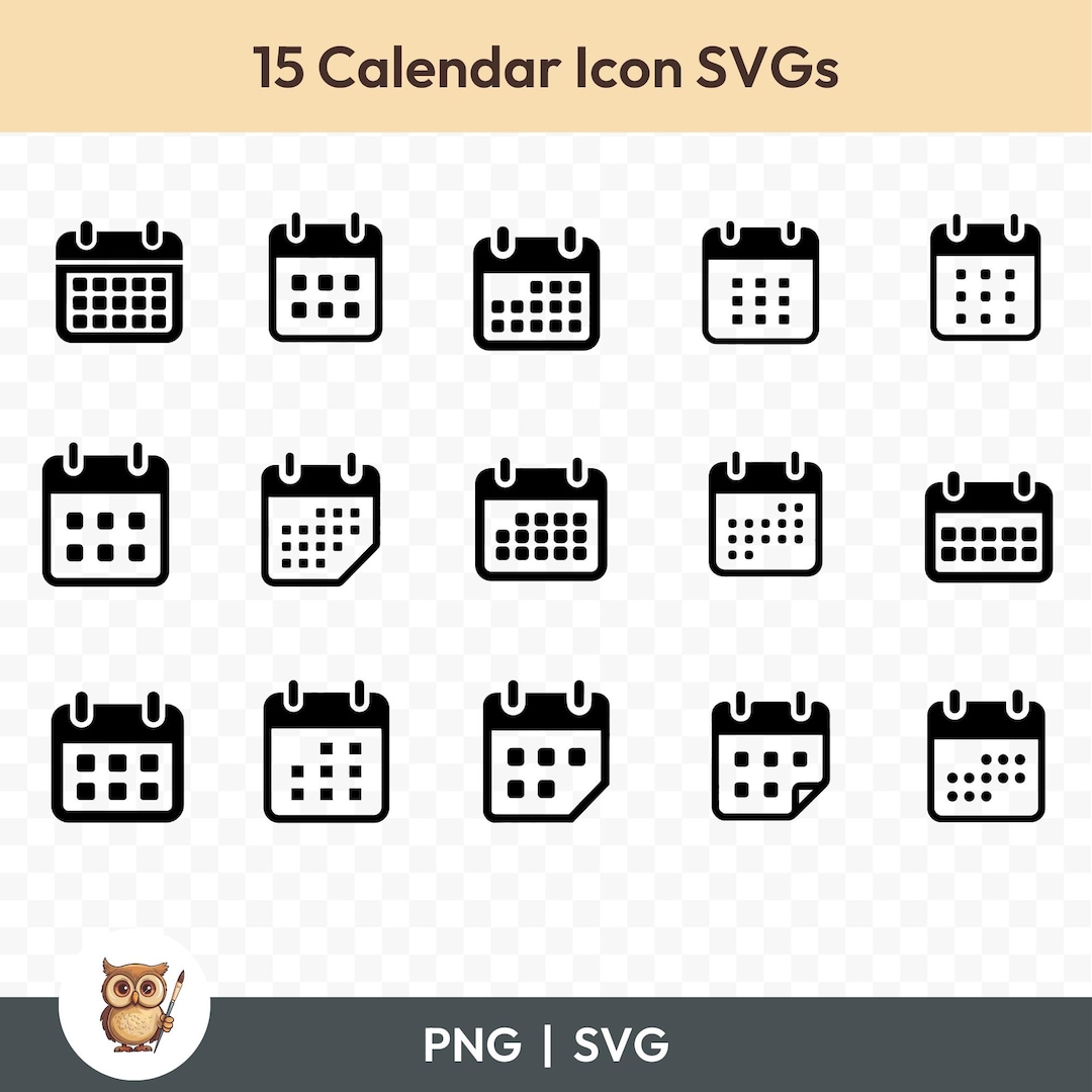 Calendar Icon Svg Bundle Calendar Clipart 15 Calendar Icon Cut Files